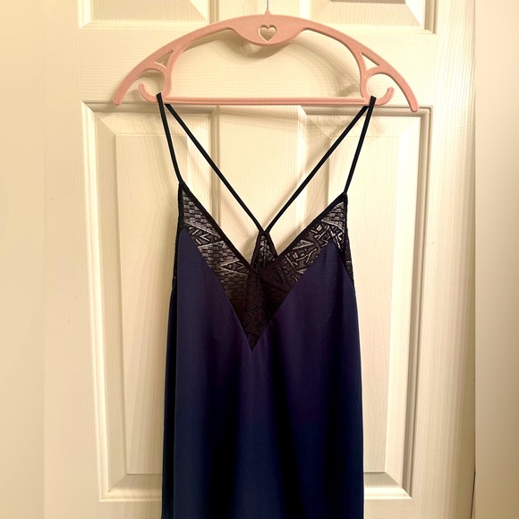 Express | Tops | Nwot Express Black Lace With Navy Body Cami | Poshmark